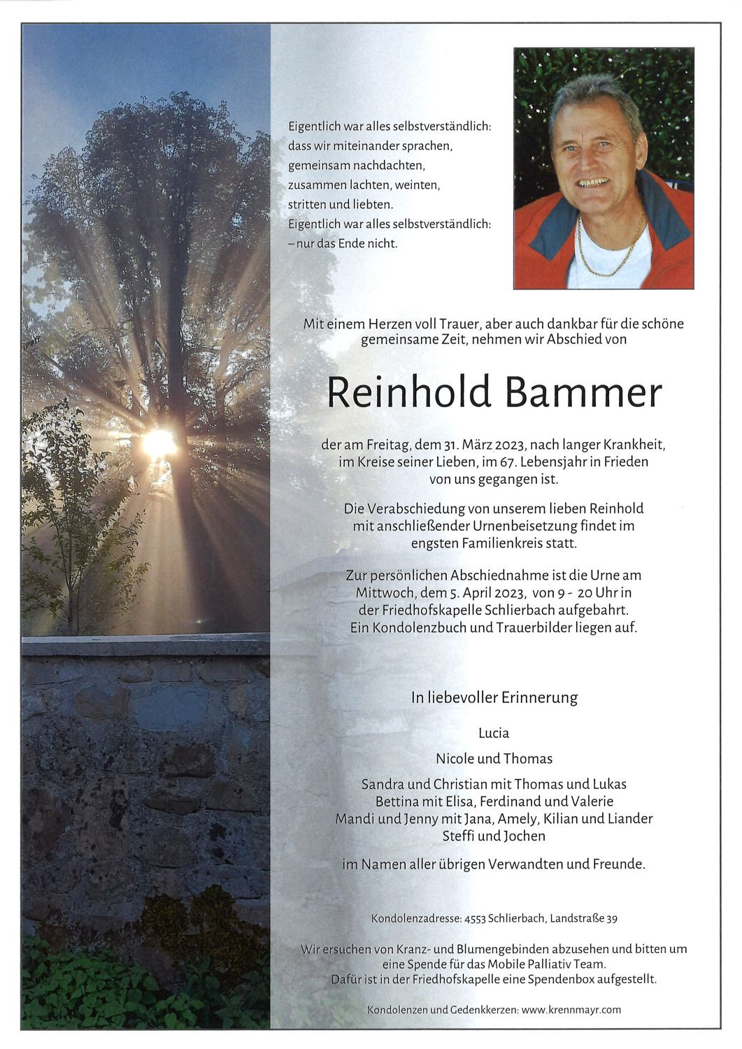 Todesfall Reinhold Bammer